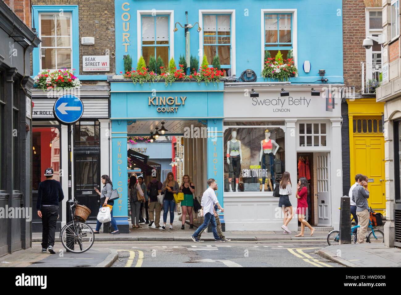 United Kingdom, London, Soho district, Beak Street, fashion shops and ...