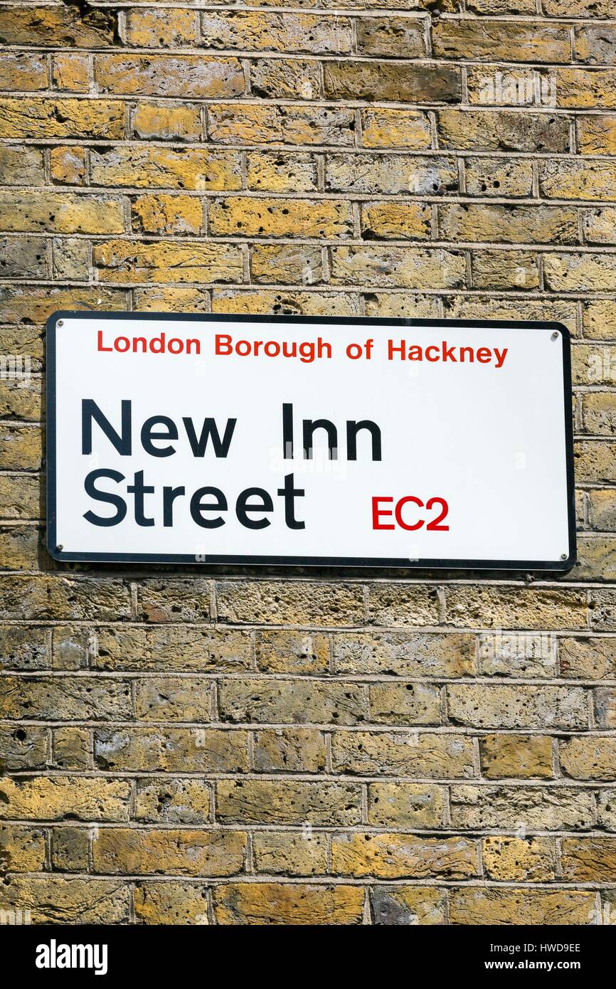 United Kingdom, London, Shoreditch district, street sign Stock Photo ...