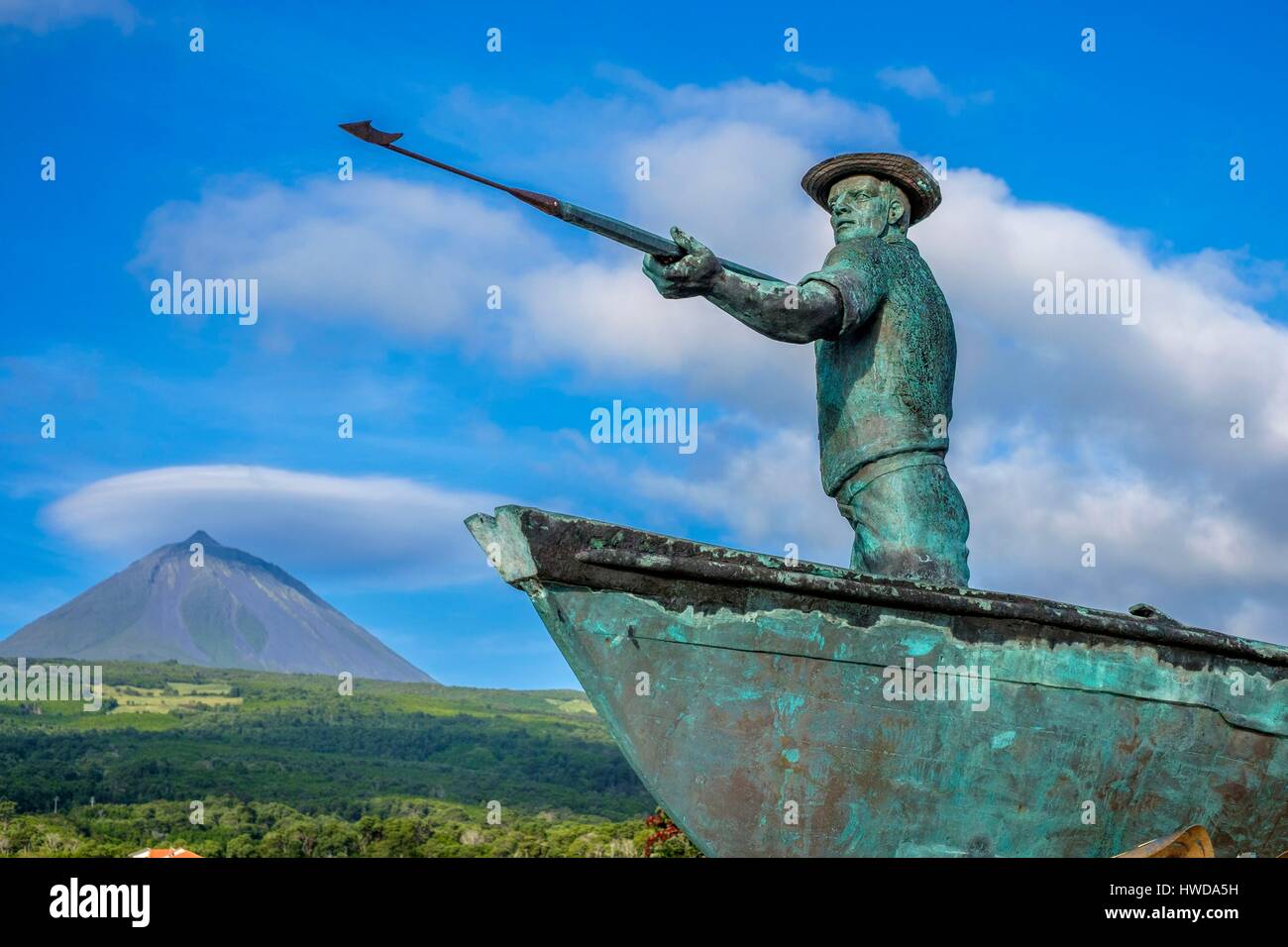 Portugal, Azores archipelago, Pico island, Sao Roque do Pico, monument ...