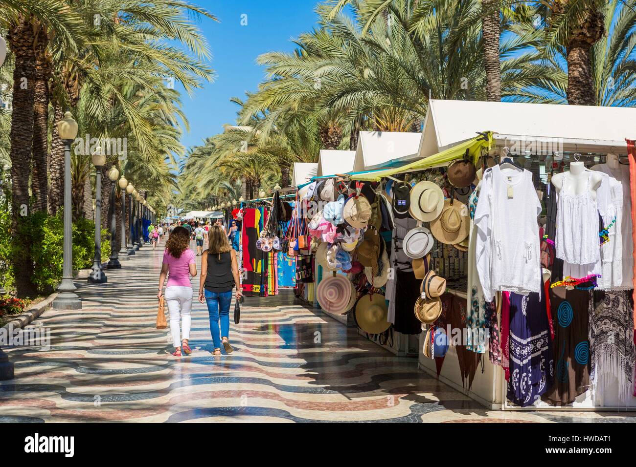 Spain, Valencian Community, Alicante, Explanada de Espana Stock Photo ...