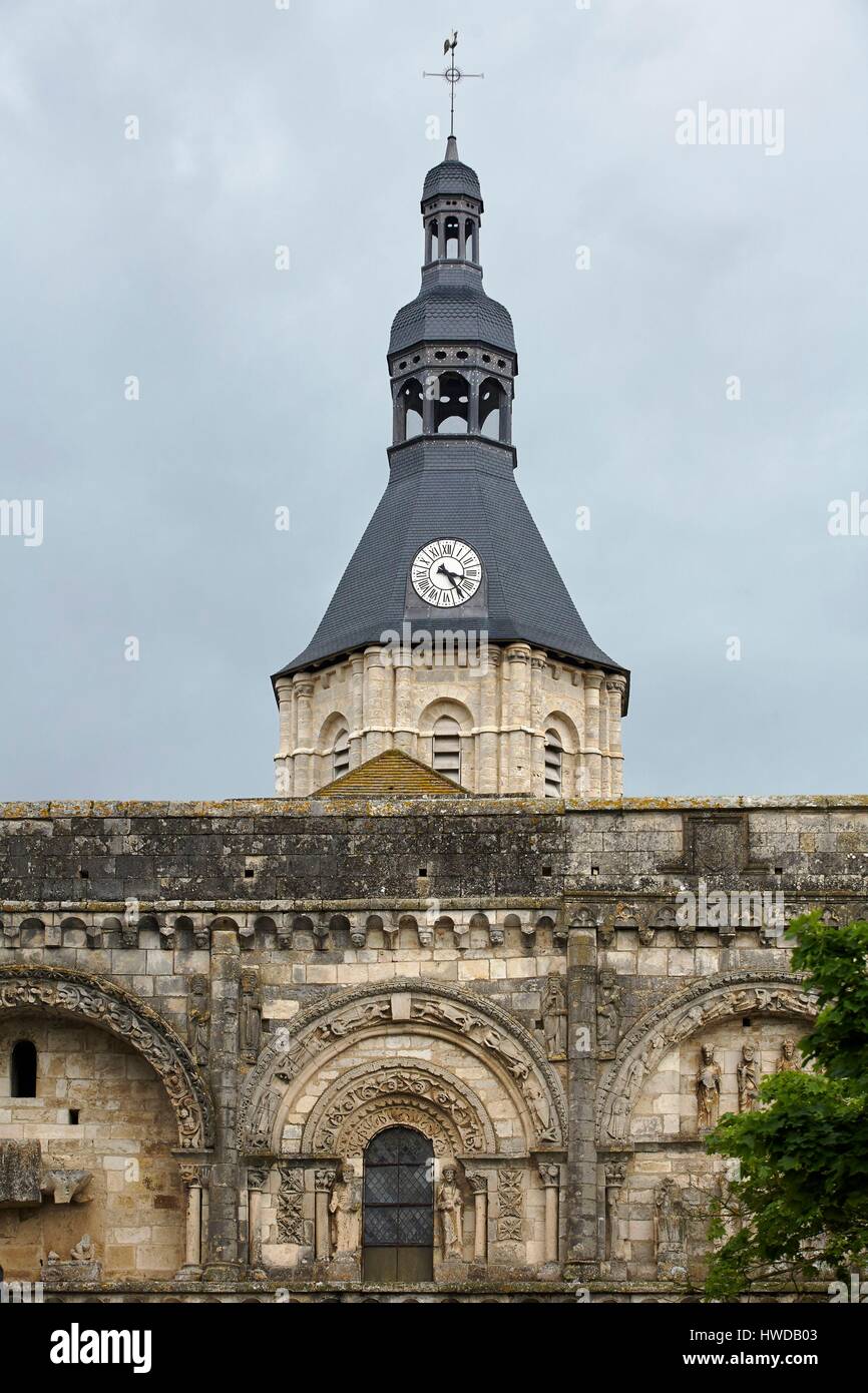 France, Vienne, Civray, Steeple of St Nicolas Church Stock Photo - Alamy