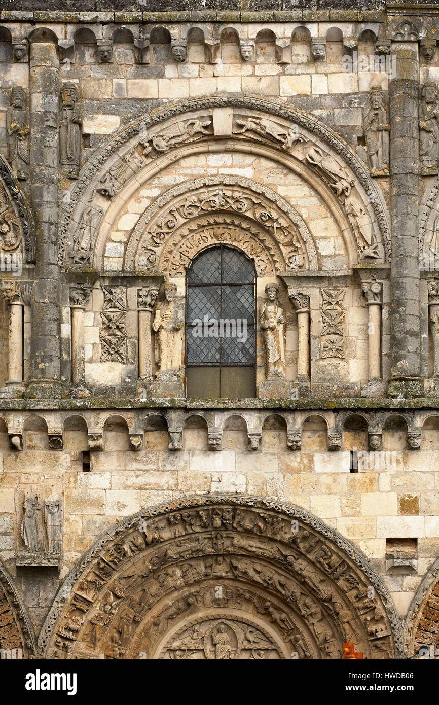 France, Vienne, Civray, St Nicolas Church from 12th century Stock Photo ...