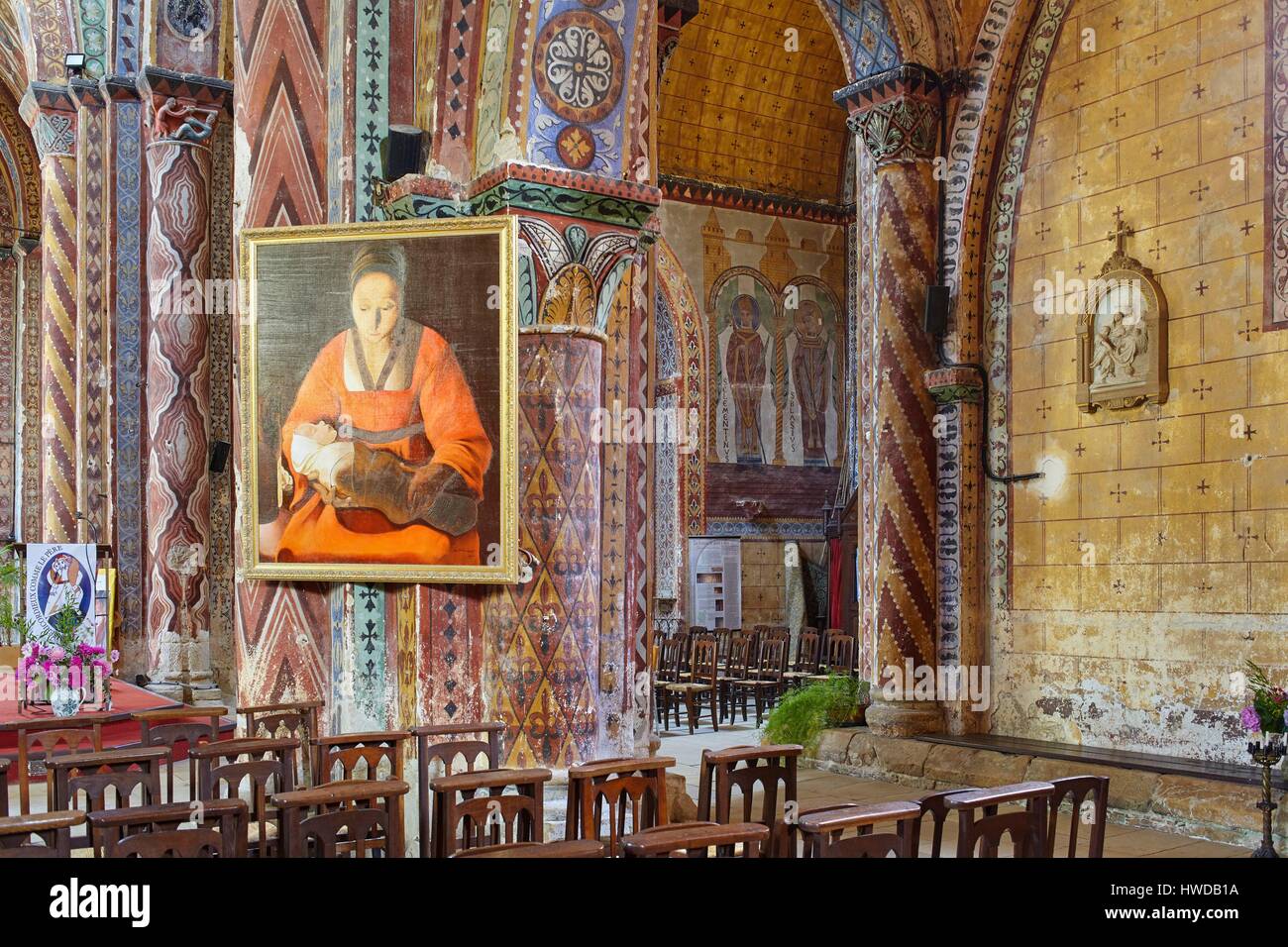France, Vienne, Civray, Frescoes of St Nicolas Church Stock Photo - Alamy