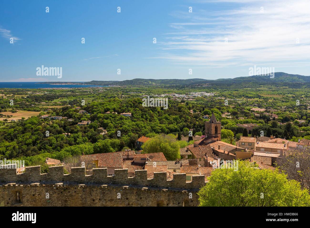France, Var, Grimaud view from the catle Stock Photo - Alamy