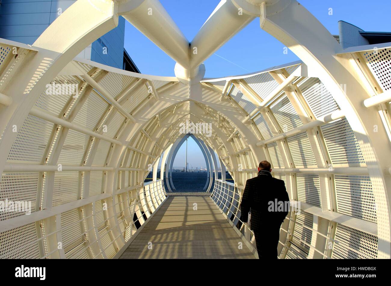 United Kingdom, Merseyside, Liverpool, bridge to the trade center Stock ...