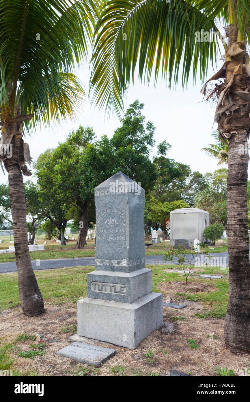 United States, Florida, Miami, Miami City Cemetery, grave of Julia ...