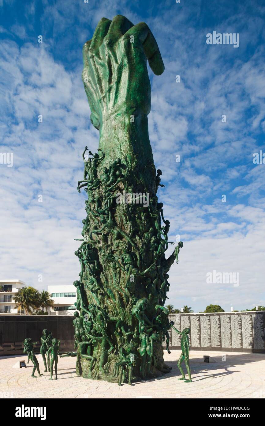 United States, Florida, Miami Beach, Holocaust Memorial, arm sculpture ...