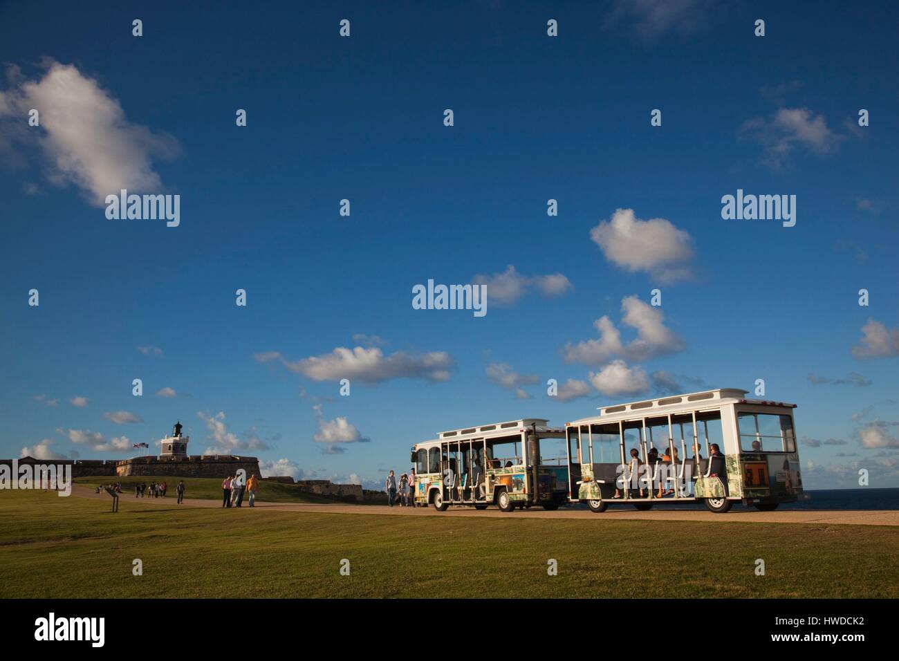 Puerto Rico, San Juan, Old San Juan, Campo del Morro field and tourist ...