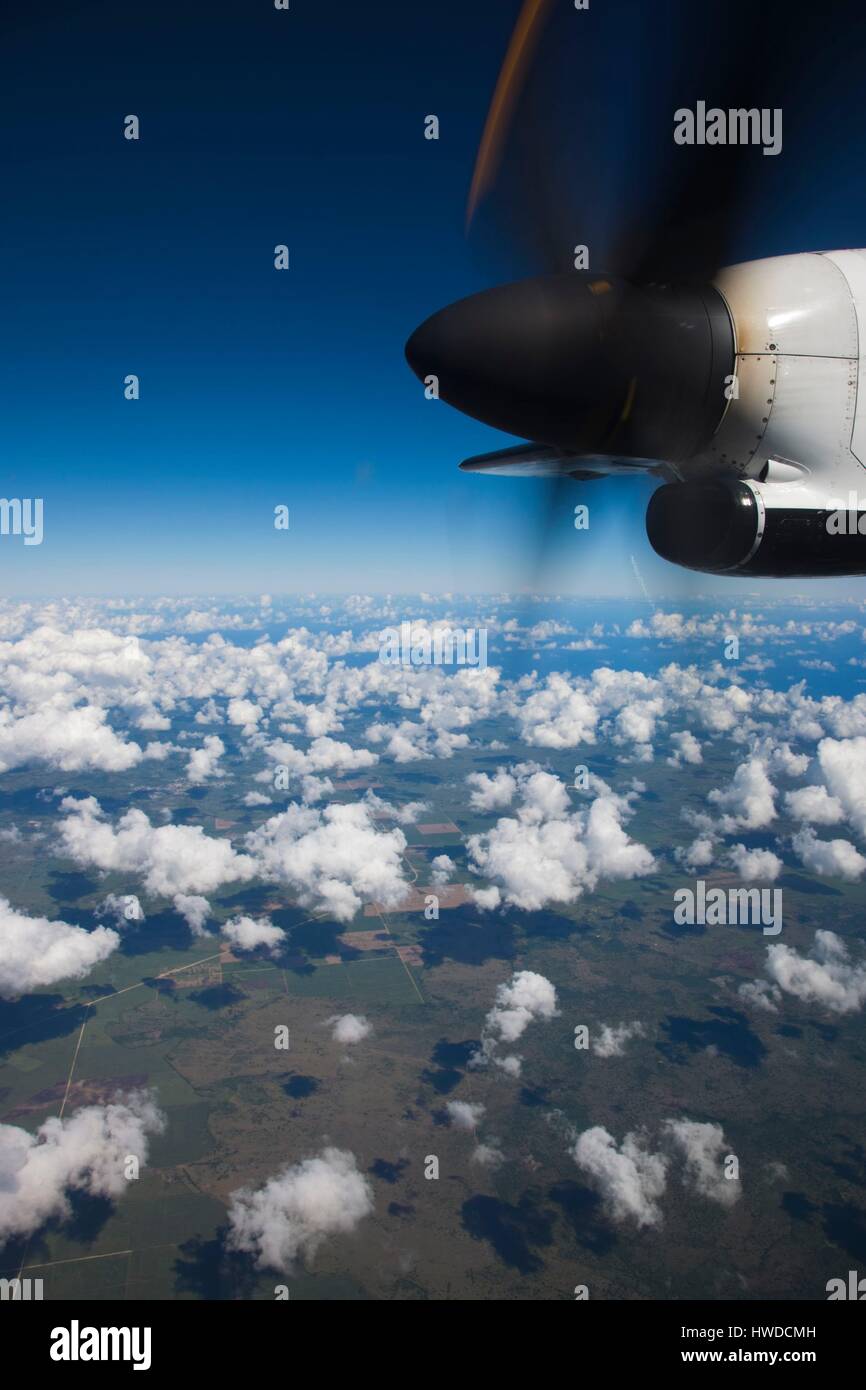 Dominican Republic, East Coast, propeller-driven airliner over ...