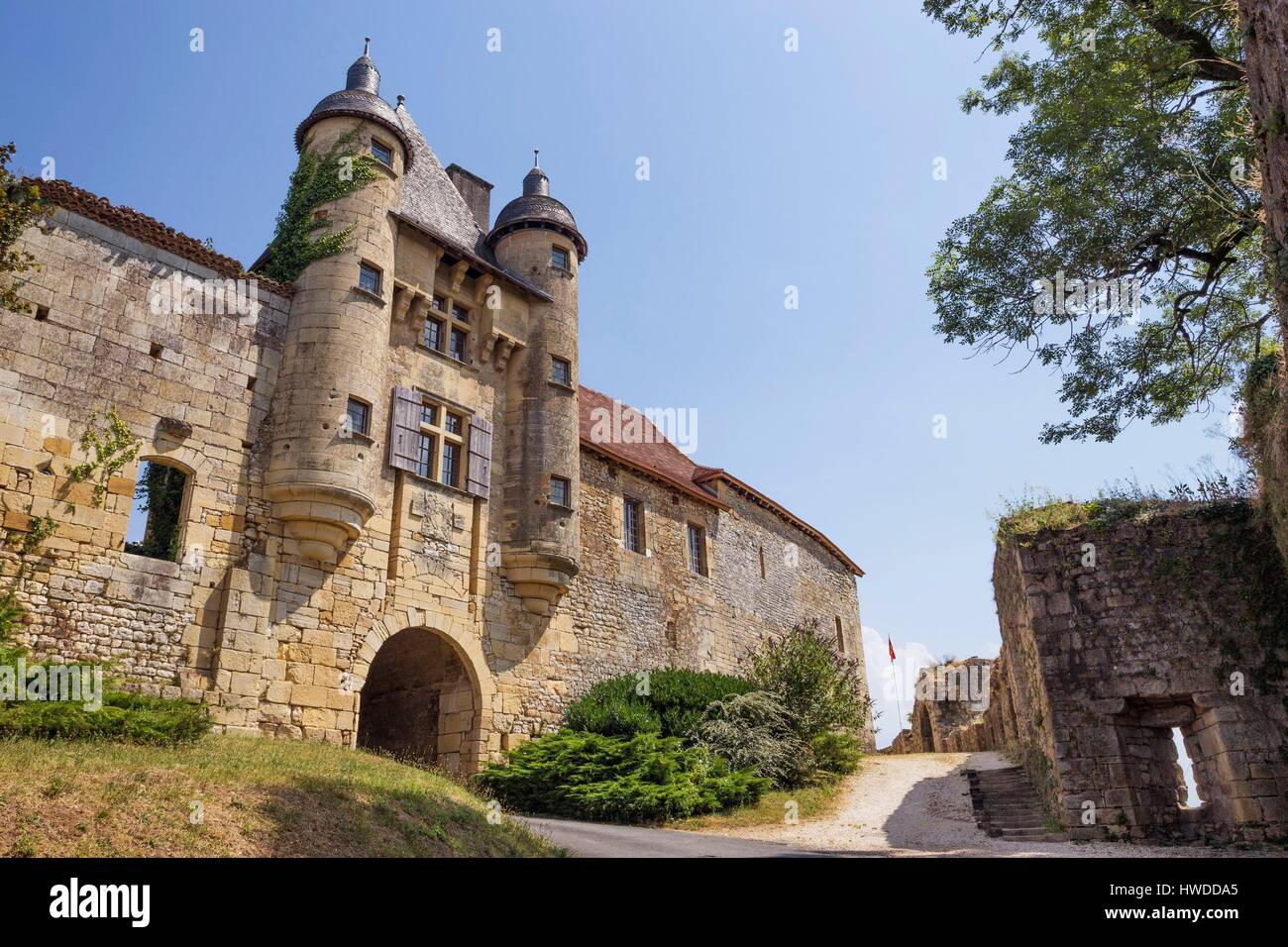 France, Dordogne, Perigord Vert, Excideuil, castle Stock Photo - Alamy