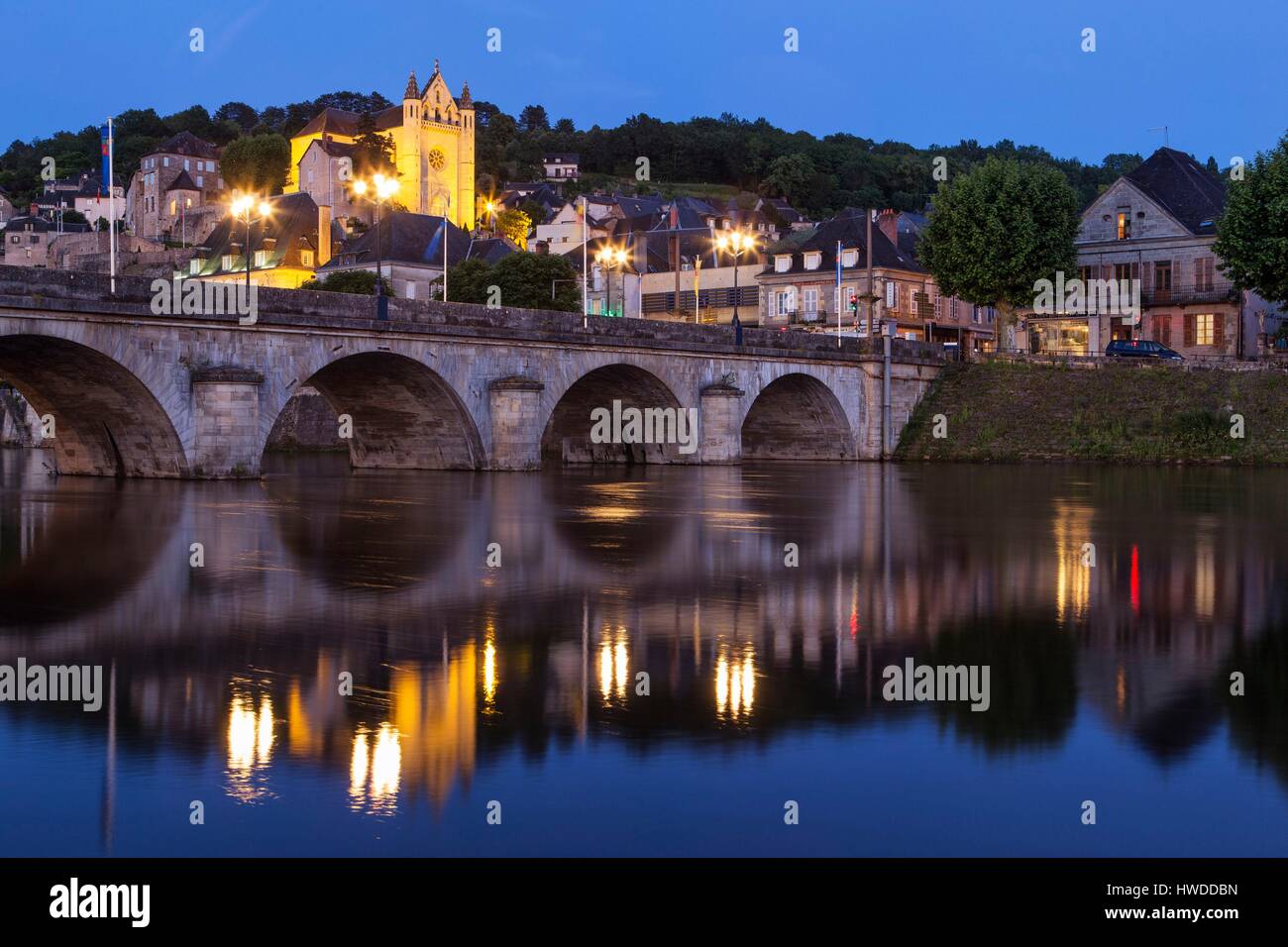 France, Dordogne, Périgord Noir, Terrasson Lavilledieu, town on the ...
