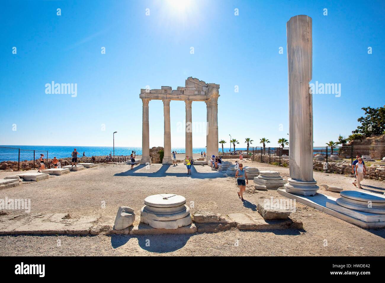 Turkey, Mediterranean Region, Antalya, Side, Temple of Apollo and ...