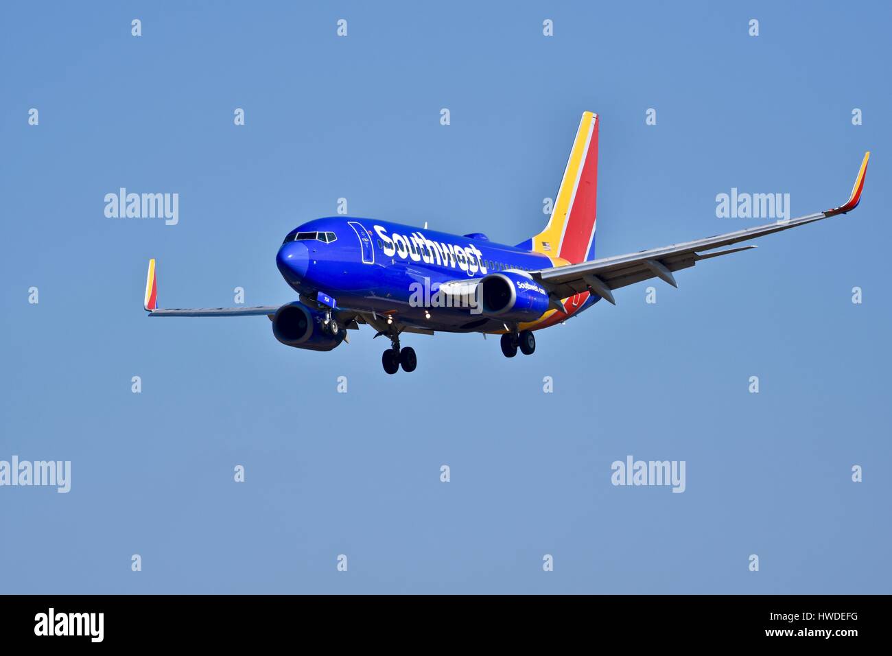 Southwest Airlines approaching the landing at BWI airport Stock Photo ...