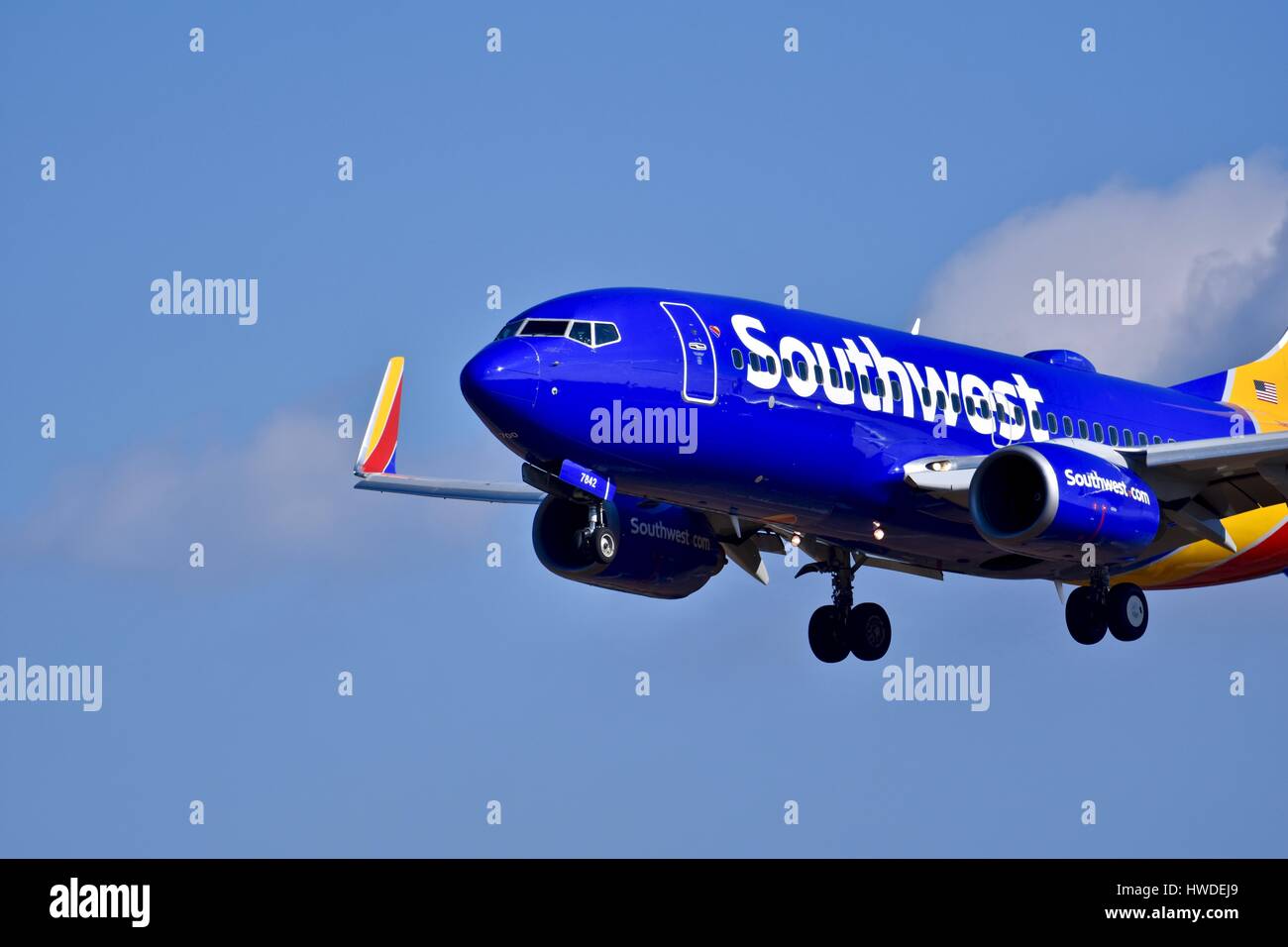 Southwest Airlines approaching the landing at BWI airport Stock Photo ...