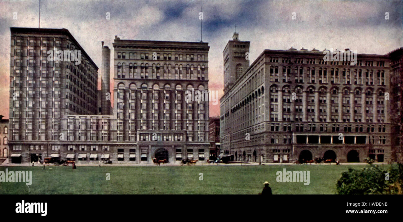 Auditorium Hotel and Annex, Chicago, circa 1908 Stock Photo - Alamy