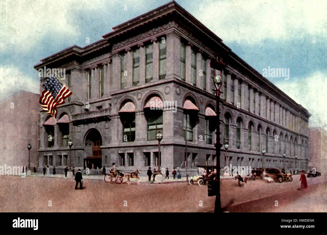 Public Library - Michigan Boulevard - Chicago, circa 1908 Stock Photo ...