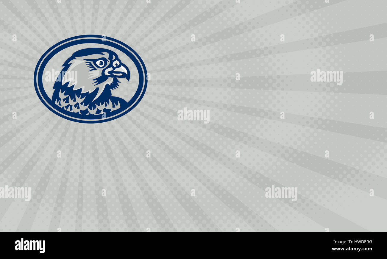 Business card showing Illustration of a falcon hawk eagle bird head ...