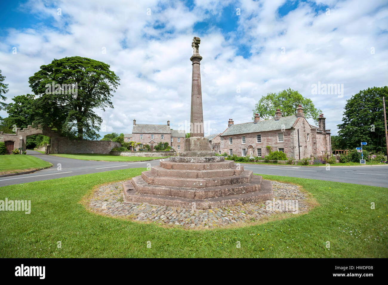 Stone cross in the village of Greystoke, Cumbria Stock Photo - Alamy