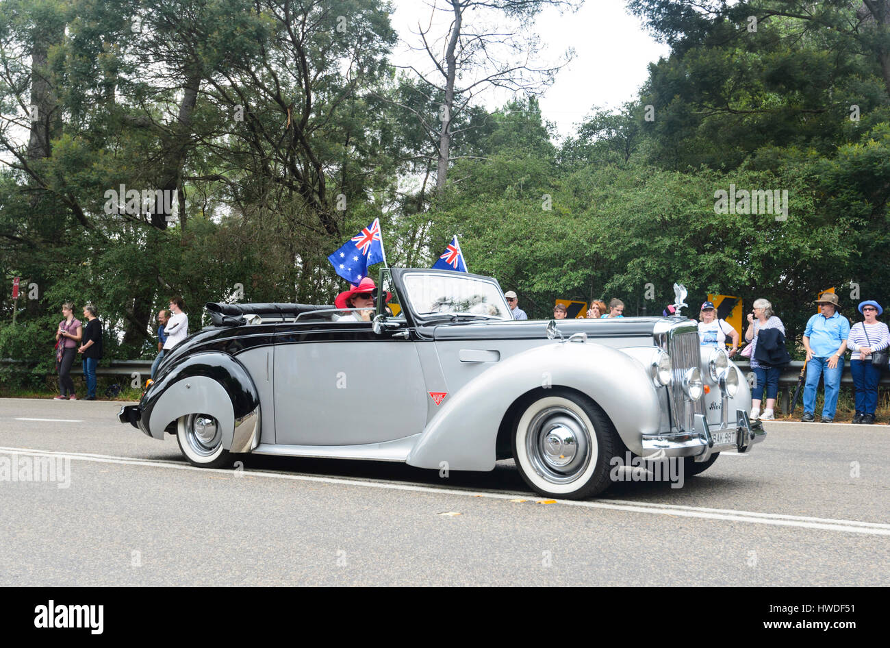 Classic silver Alvis car Stock Photo - Alamy