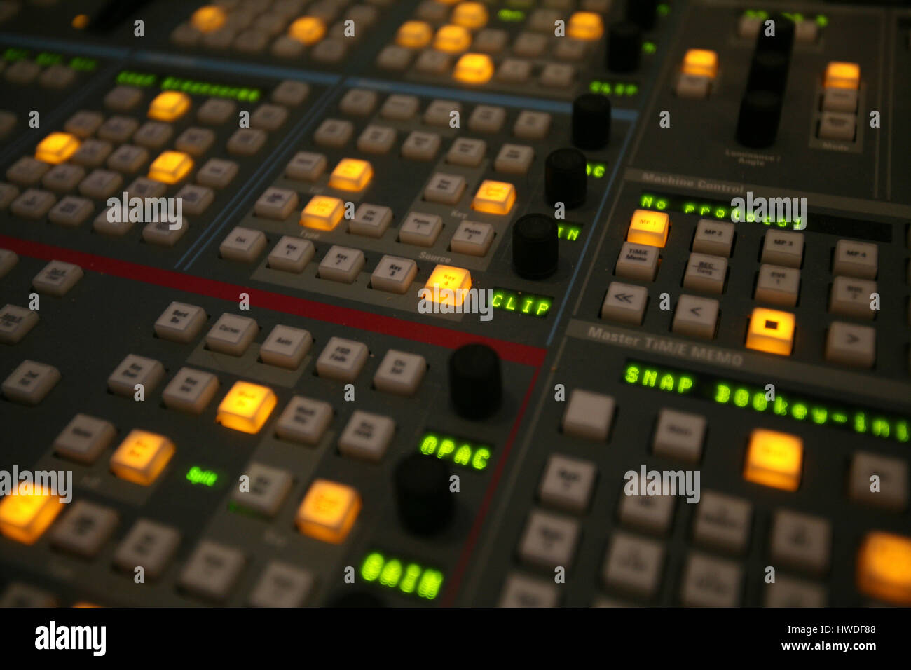 control panel of a tv studio editing room Stock Photo - Alamy