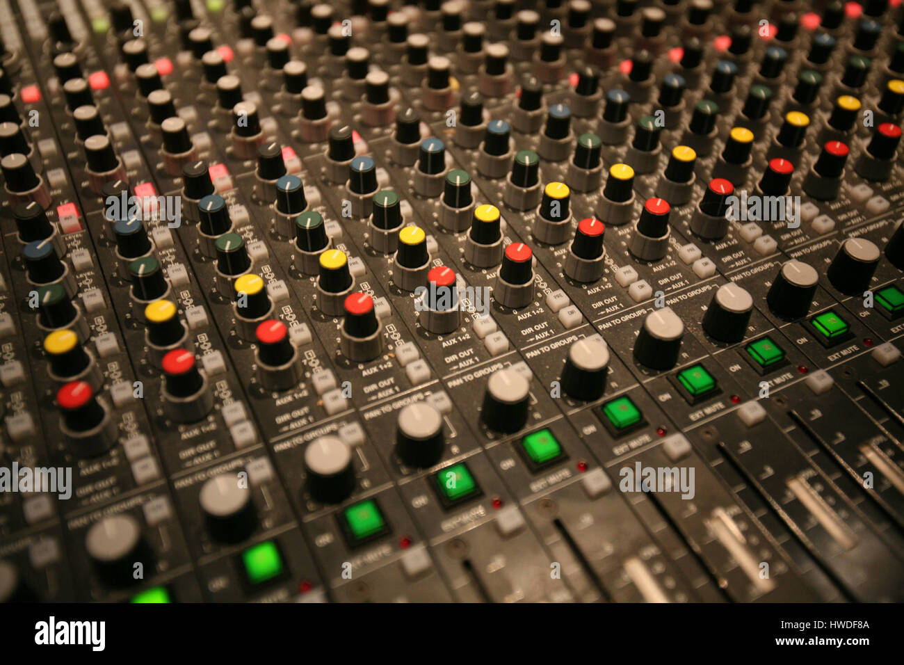 control panel of a tv studio editing room Stock Photo - Alamy