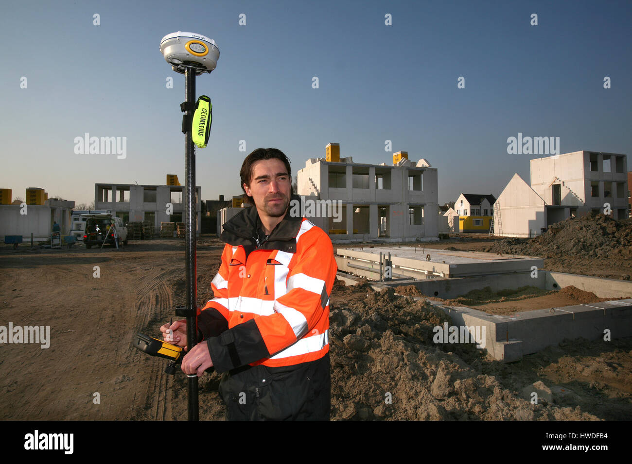 surveyor at work, measuring distance and altitudes Stock Photo - Alamy