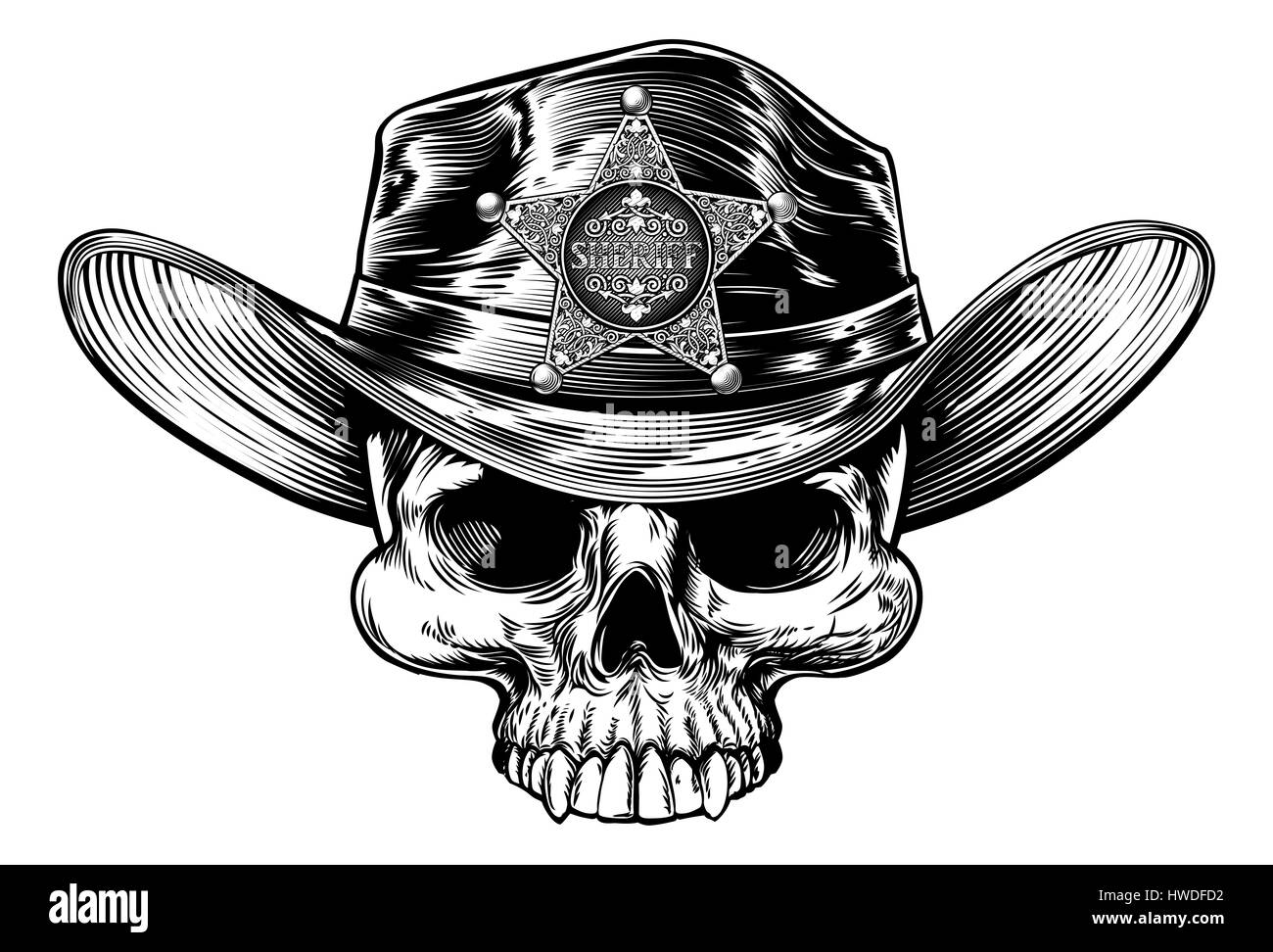 Western Sheriff Badge Drawing