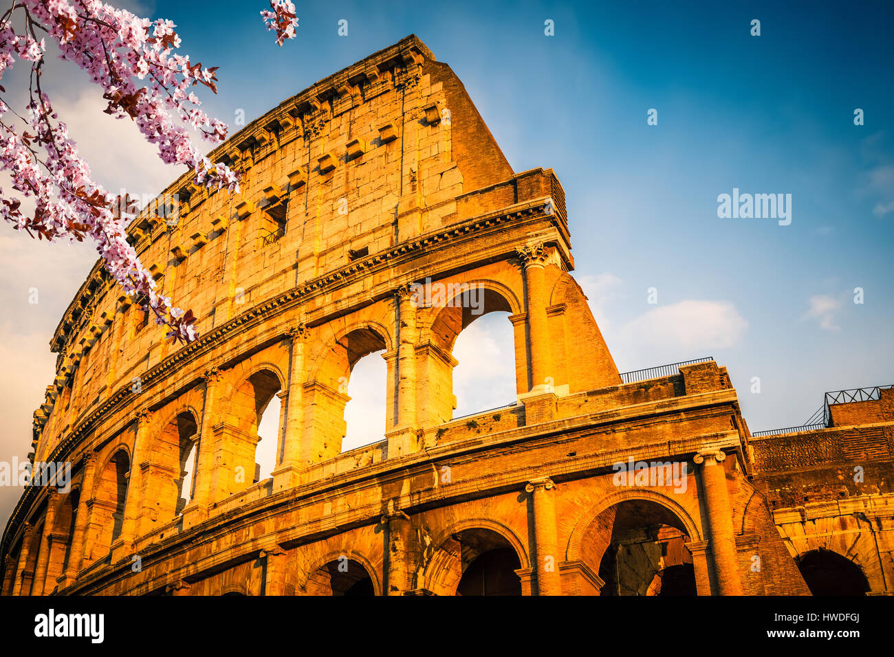 Colosseum at sunset Stock Photo - Alamy