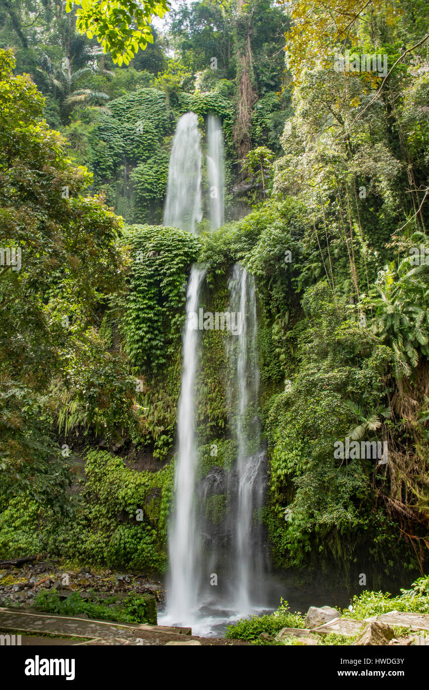 Sendang Gila Waterfall, Senaru, Lombok, Indonesia Stock Photo - Alamy