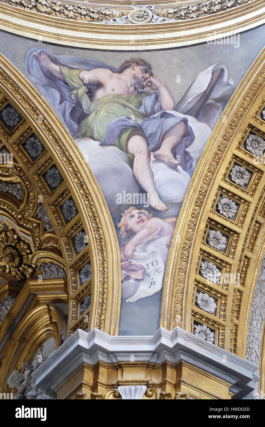 Fresco of prophet of Jonah, Basilica dei Santi Ambrogio e Carlo al ...