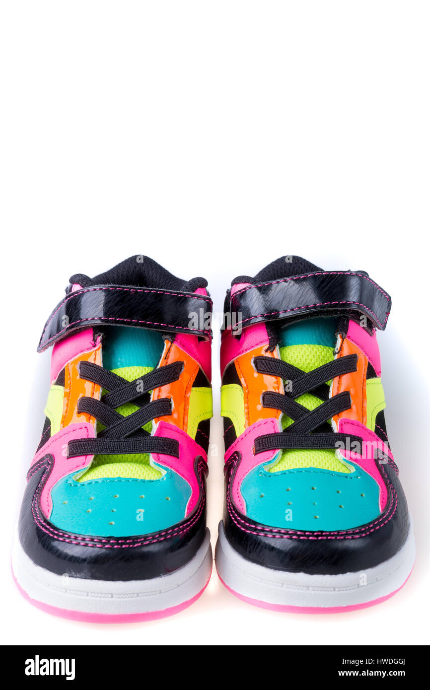 Multicolor sneakers isolated on white background Stock Photo - Alamy