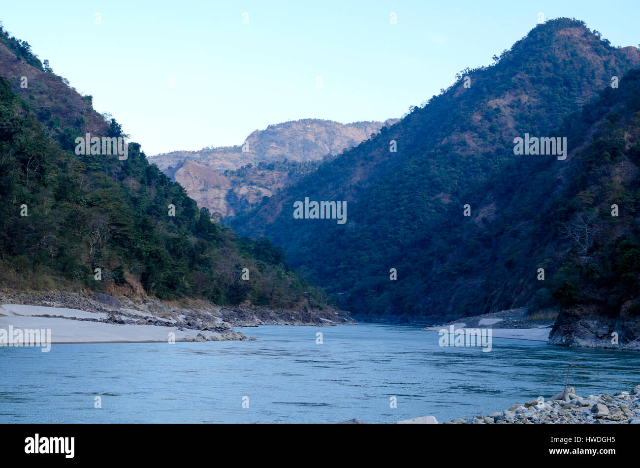 Baraha Chhetra temple area with saptakoshi river in Sunsari Nepal Stock ...