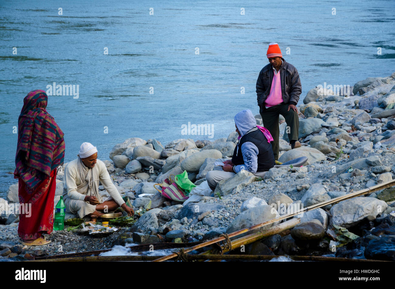 People performing Shraddha, paying homage to ancestor, in Baraha ...
