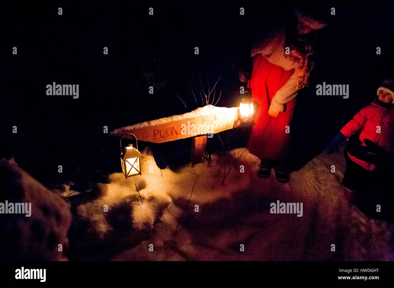 Trip to Santa Claus Village in Levi, Lapland, Finland Stock Photo - Alamy