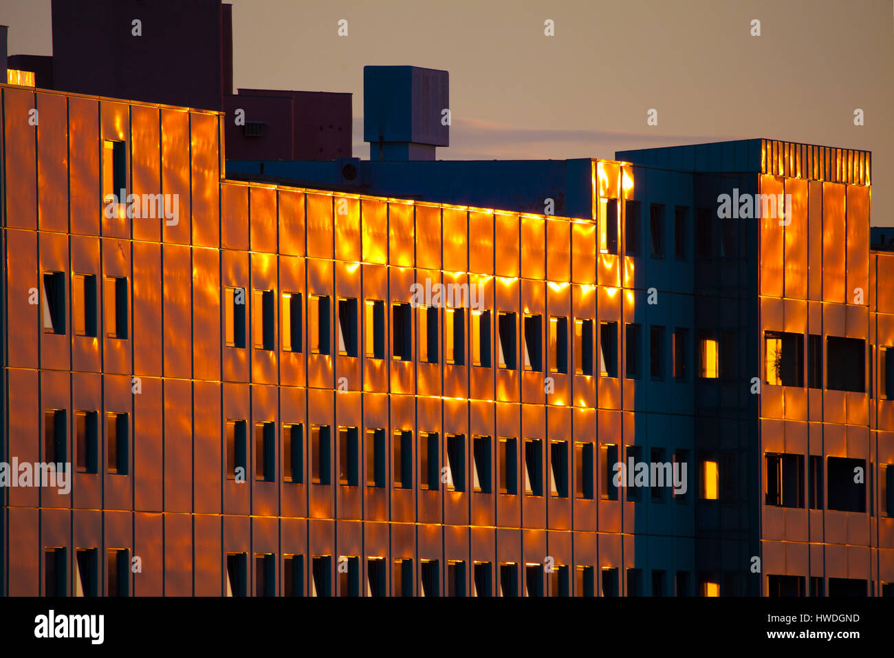 shinny sun reflection on plastic facade Stock Photo - Alamy
