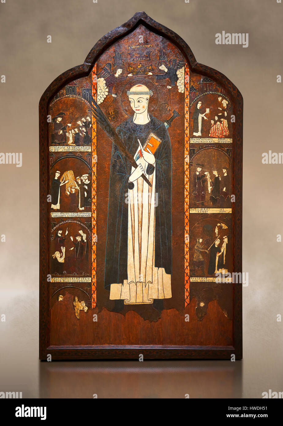 Gothic painted Altarpiece of Saint Peter Martyr by an anonymous Aragon ...