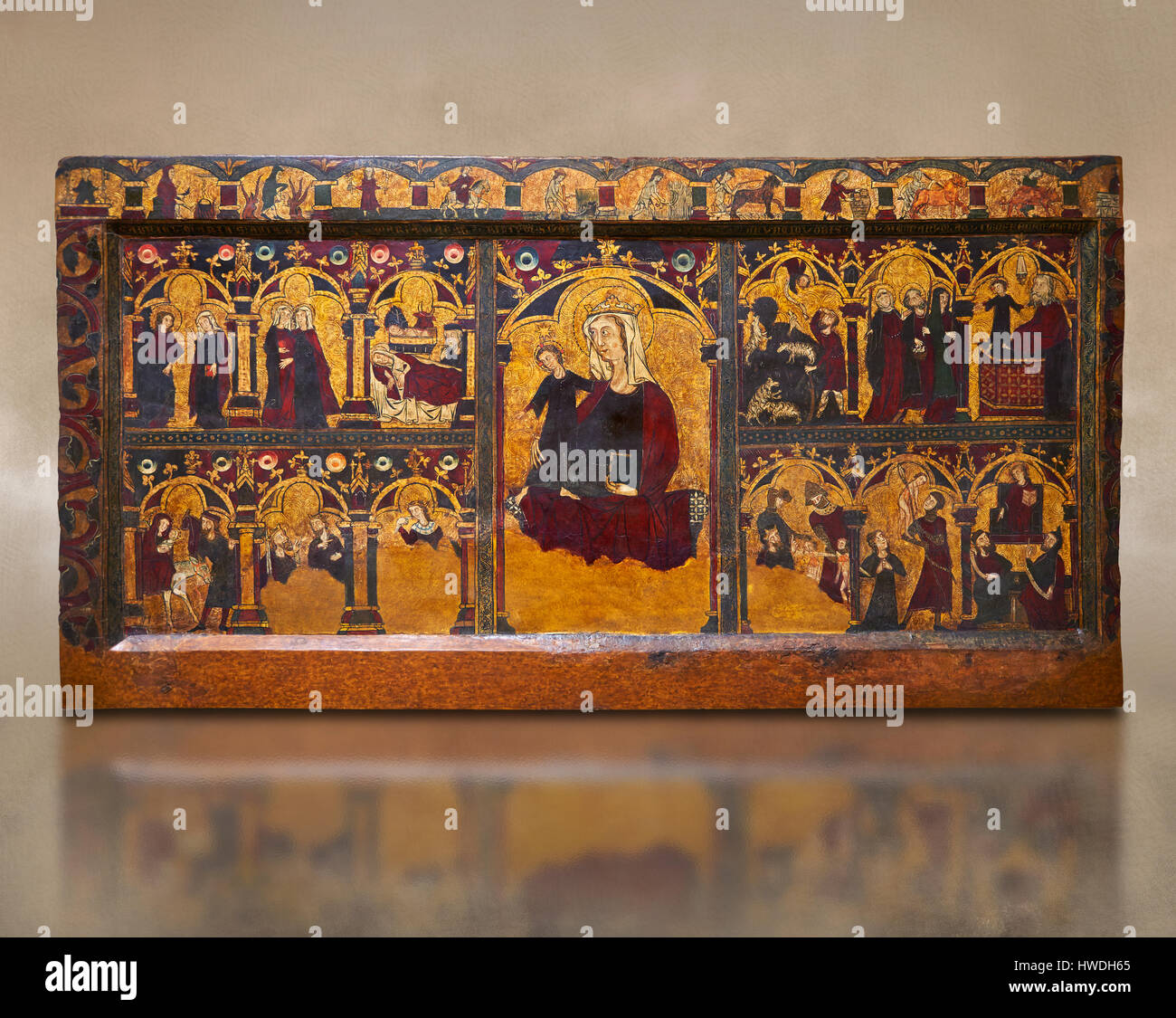 Gothic painted Panel Altar frontal of Jesus Christ’s childhood ...