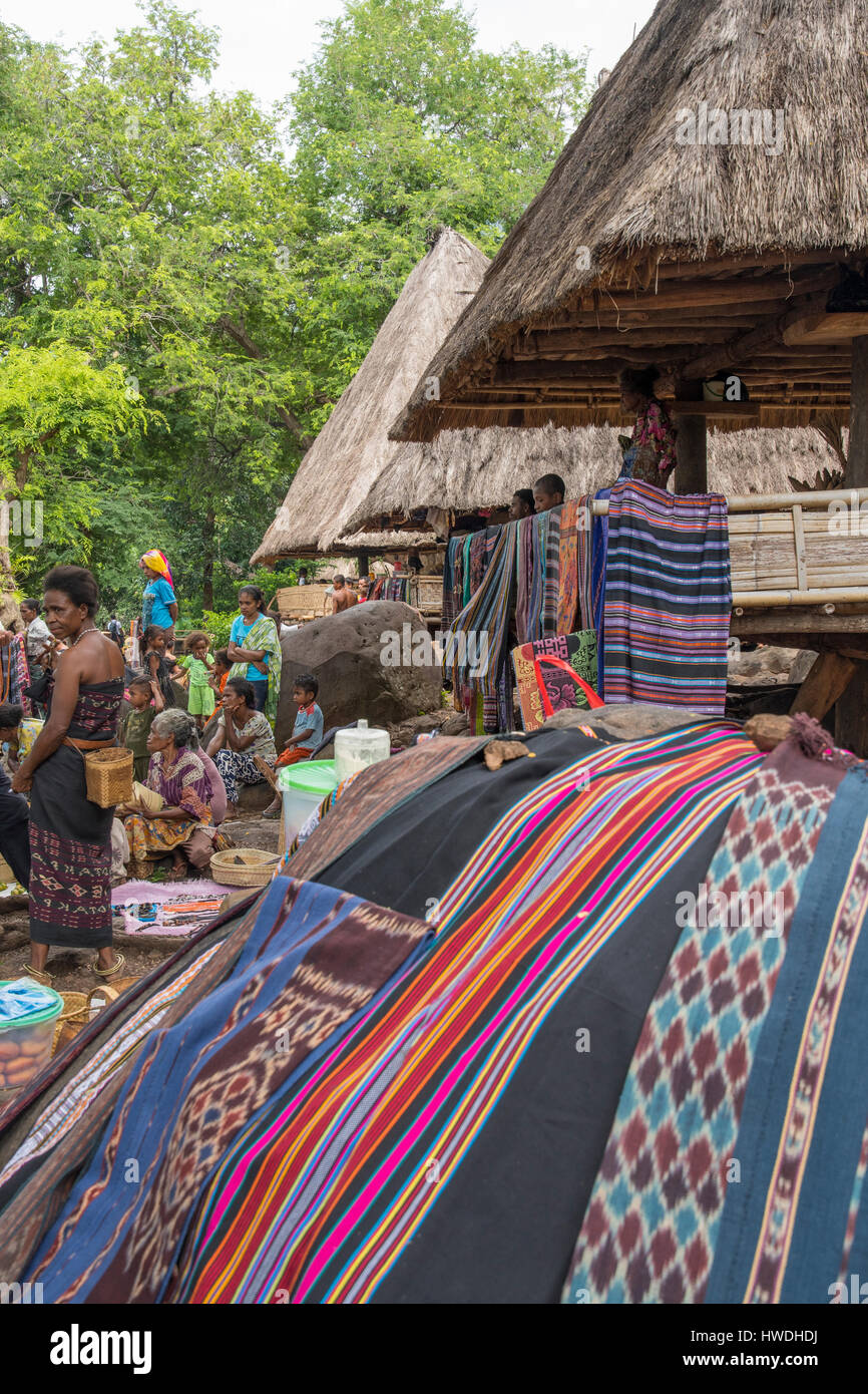 Selling Fabric in Abui Village, near Kalabahi, Pulau Alor, Indonesia ...