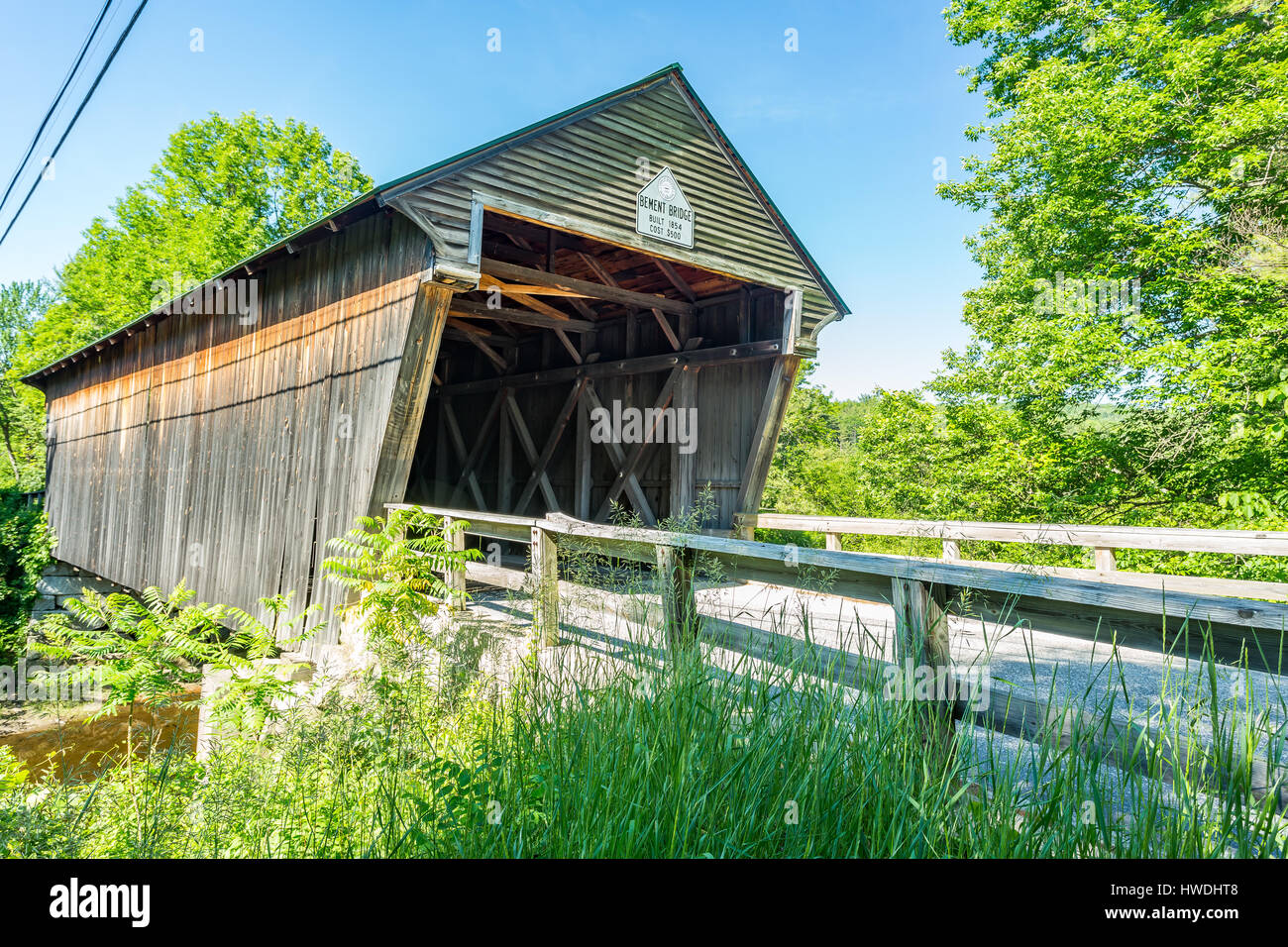 The Bement Covered Bridge, a long truss bridge, is a historic wooden ...