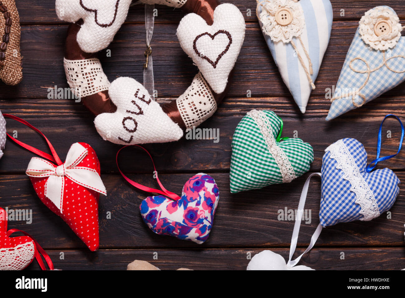 Variety of handmade hearts Stock Photo - Alamy