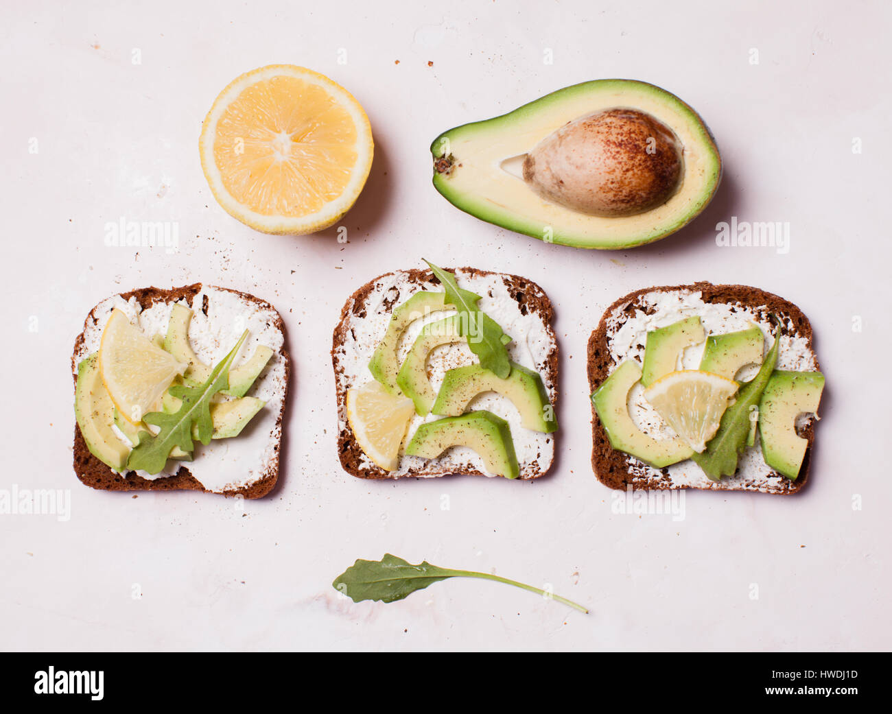 Cream cheese and avocado sandwiche Stock Photo - Alamy
