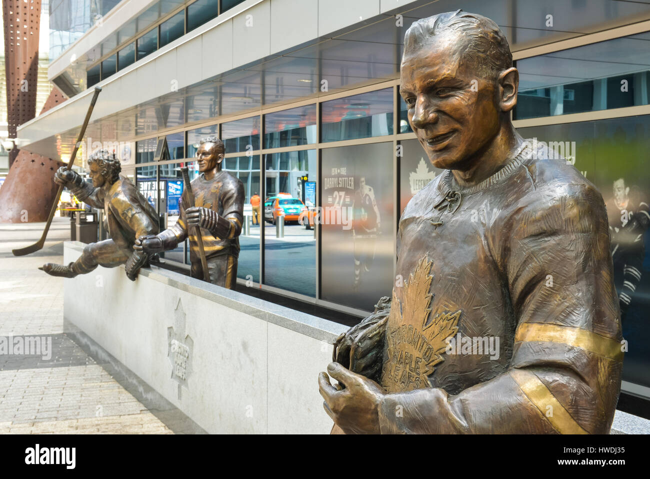 Hockey player monument at Air Canada center in Toronto City, Ontario ...