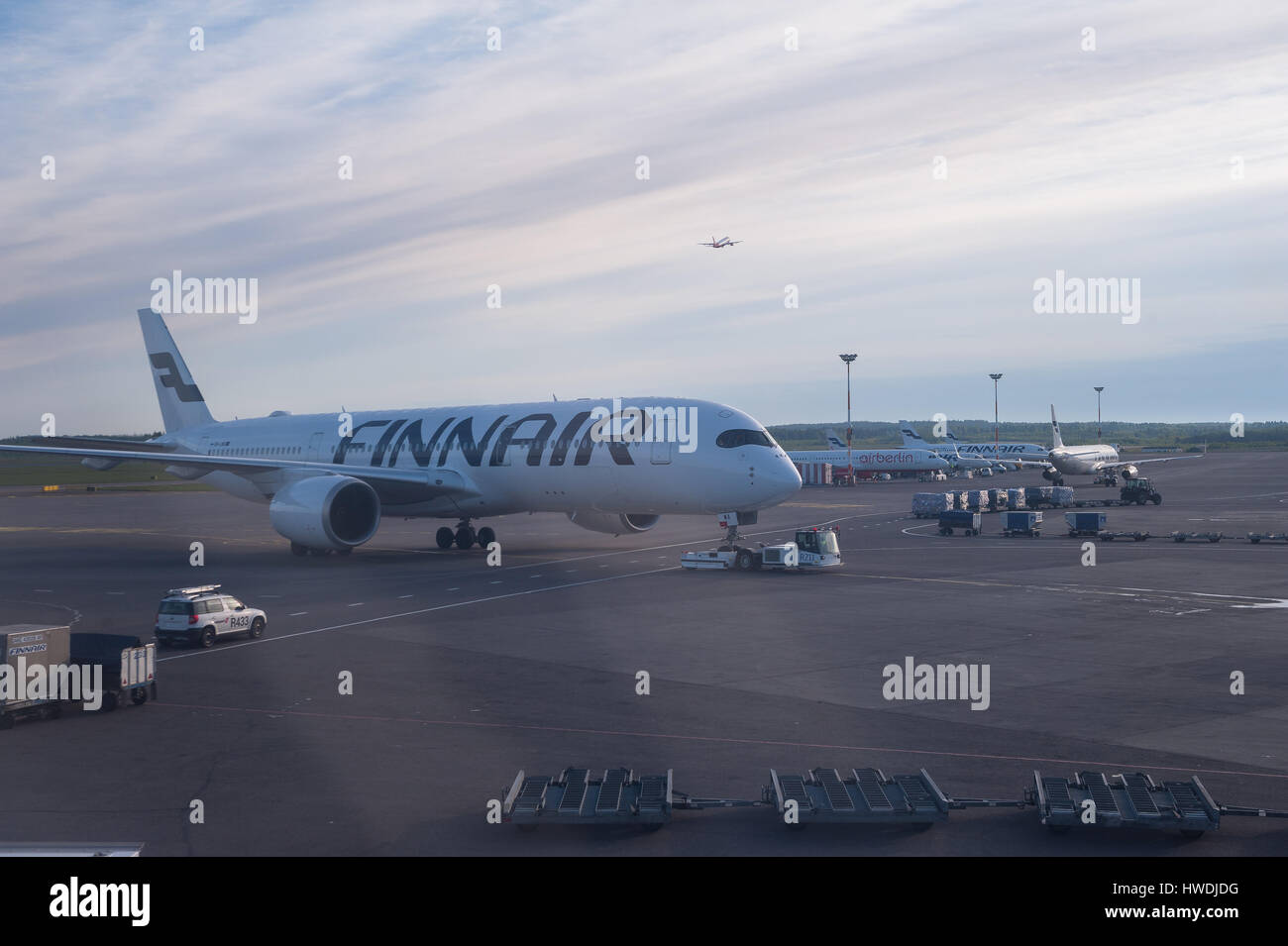 Helsinki, Finland, Finnair passenger aircraft at Helsinki-Vantaa ...