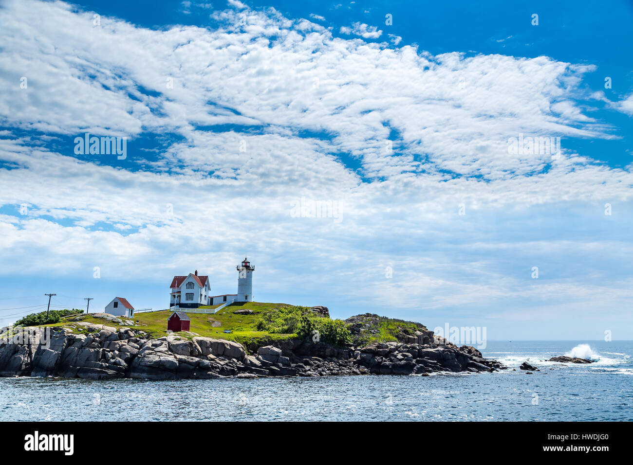 The Cape Neddick Light stands on Nubble Island about 100 yards off Cape ...