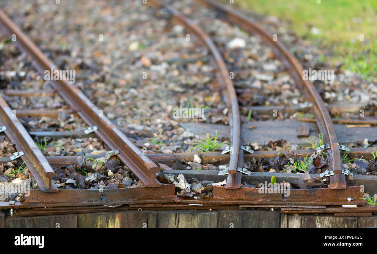 End of 2 railway tracks Stock Photo - Alamy
