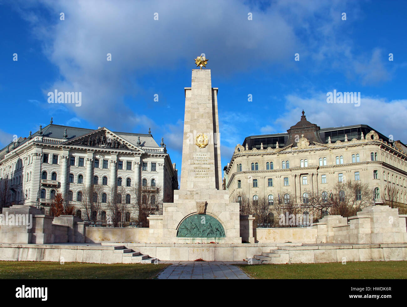 Monument to Soviet soldiers on the Freedom Square in Budapest, Hungary ...