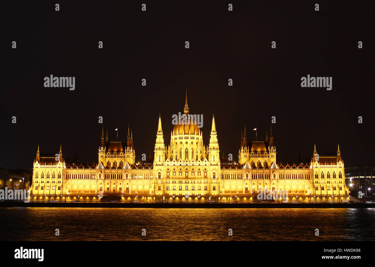 Famous Building of Parliament at night, Budapest Stock Photo - Alamy