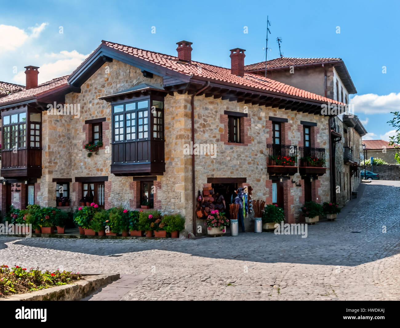 House with Retail Outlet Stock Photo - Alamy
