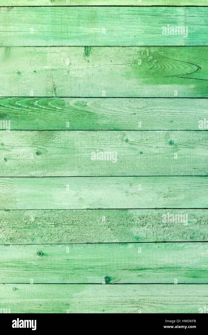 Natural weathered wooden planks background. Old painted in green boards ...