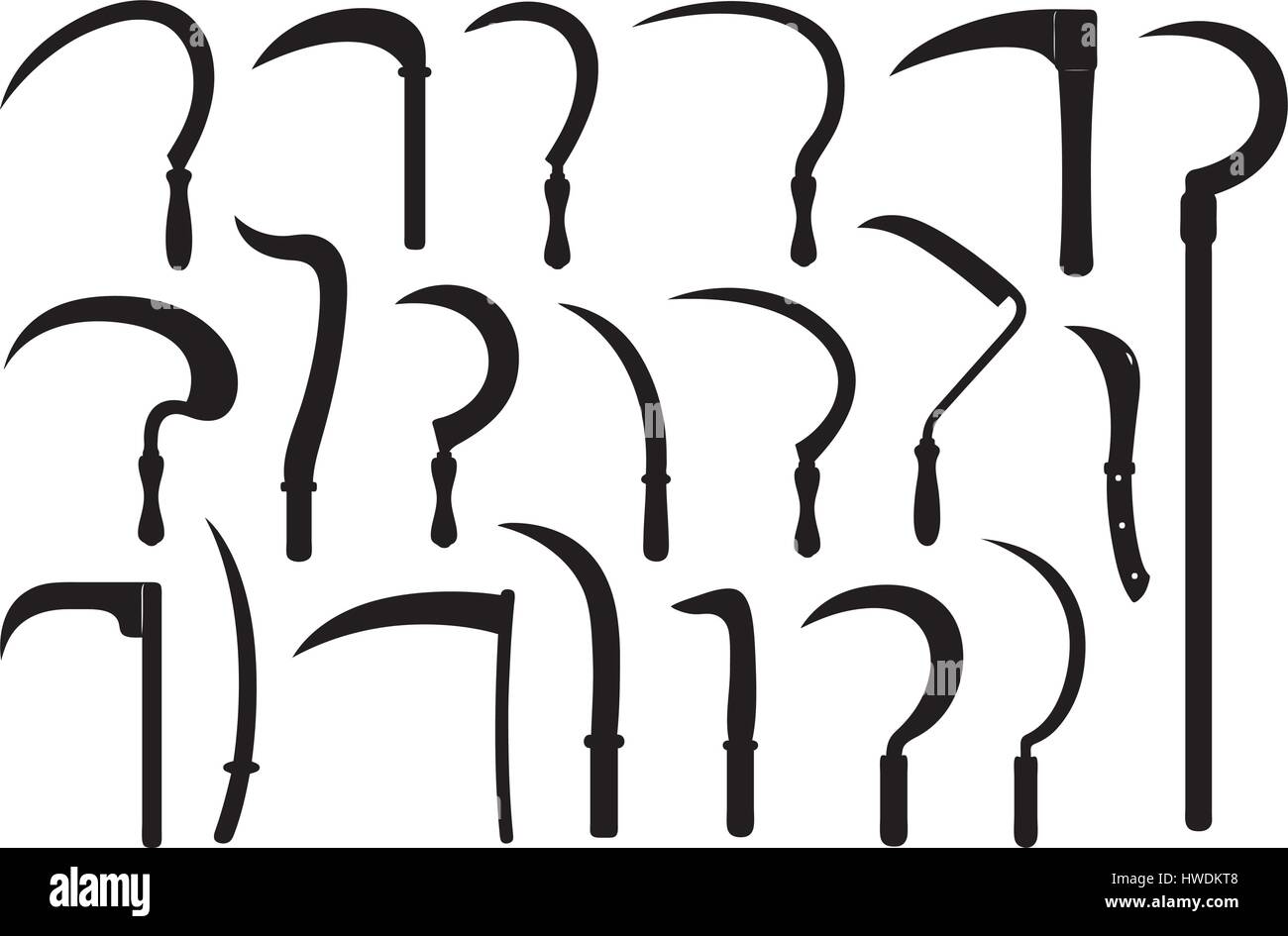 Set of different sickles isolated on white Stock Vector Image & Art - Alamy